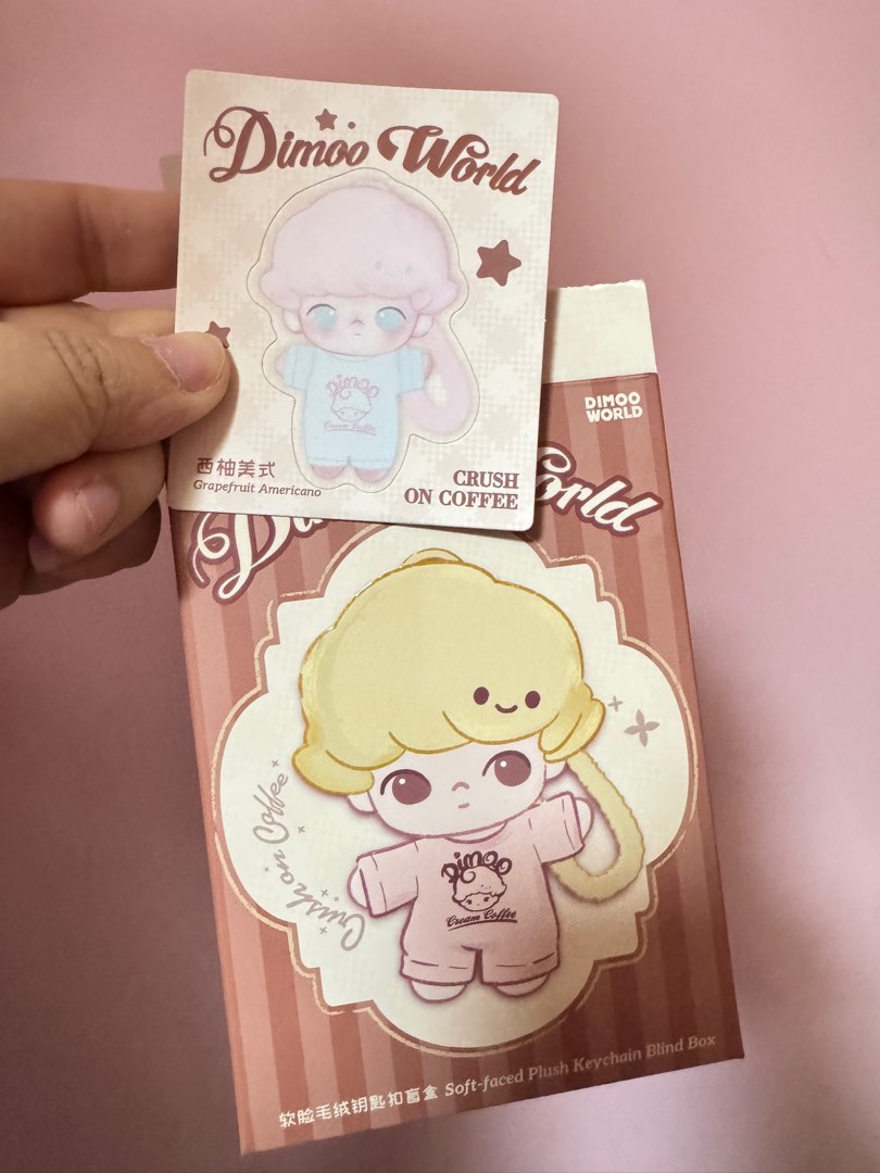 Dimoo world- soft face plush- grapefruit americano, Hobbies & Toys ...