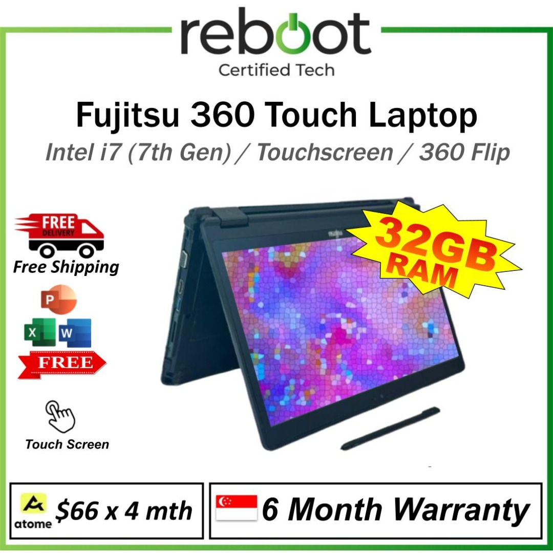 Fujitsu 360 Flip (P727) Laptop - 16GB RAM - 512GB SSD - 12.5 Inch Big ...