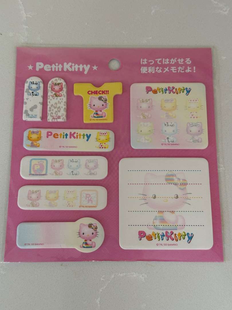 Hello Kitty 2002 年 Petit Kitty 便利貼 sticky note, 興趣及遊戲, 手作＆自家設計, 文具 - Carousell