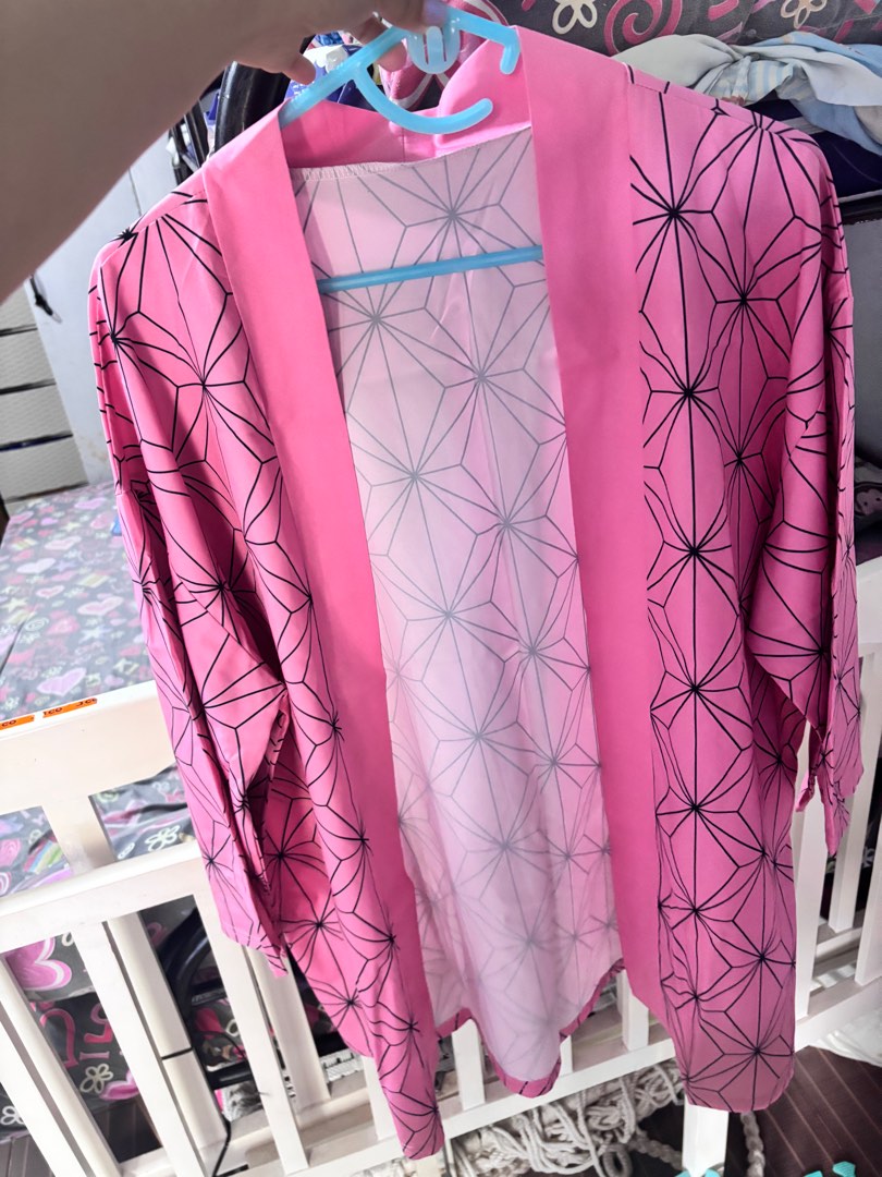 Nezuko Kimono Costume/Cover Up Demon Slayer, Women's Fashion, Coats ...