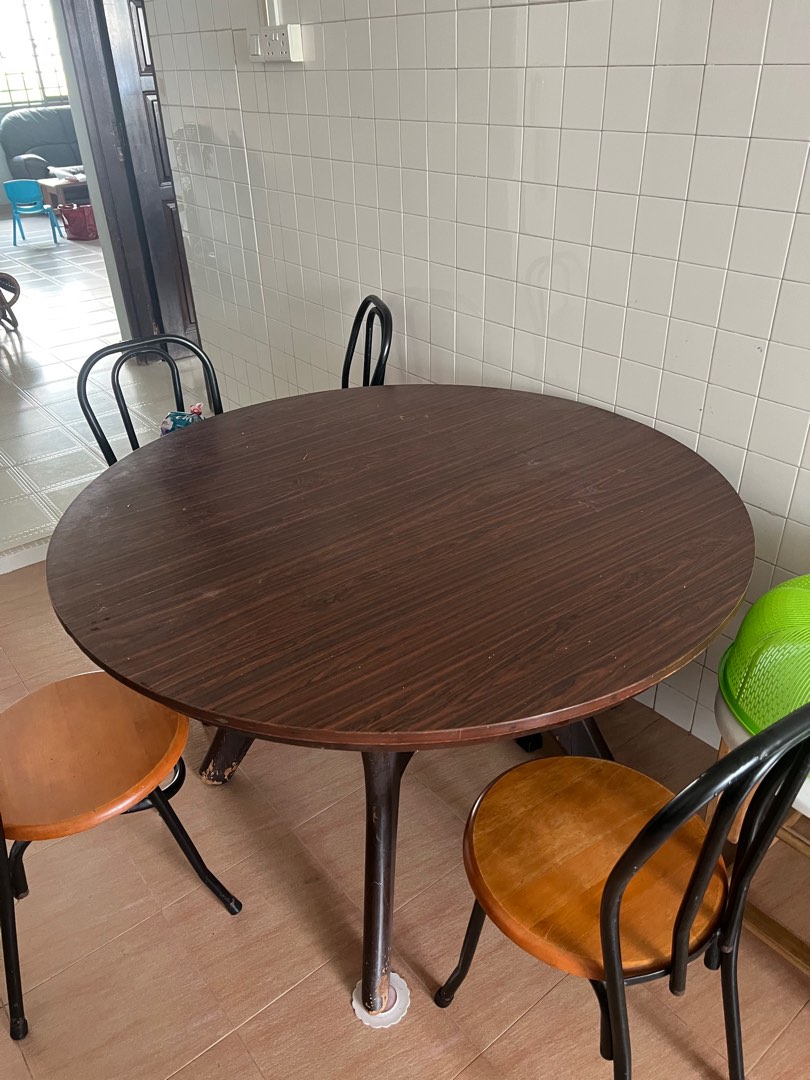 Round dining Table diameter 1.2m, Furniture & Home Living, Furniture ...