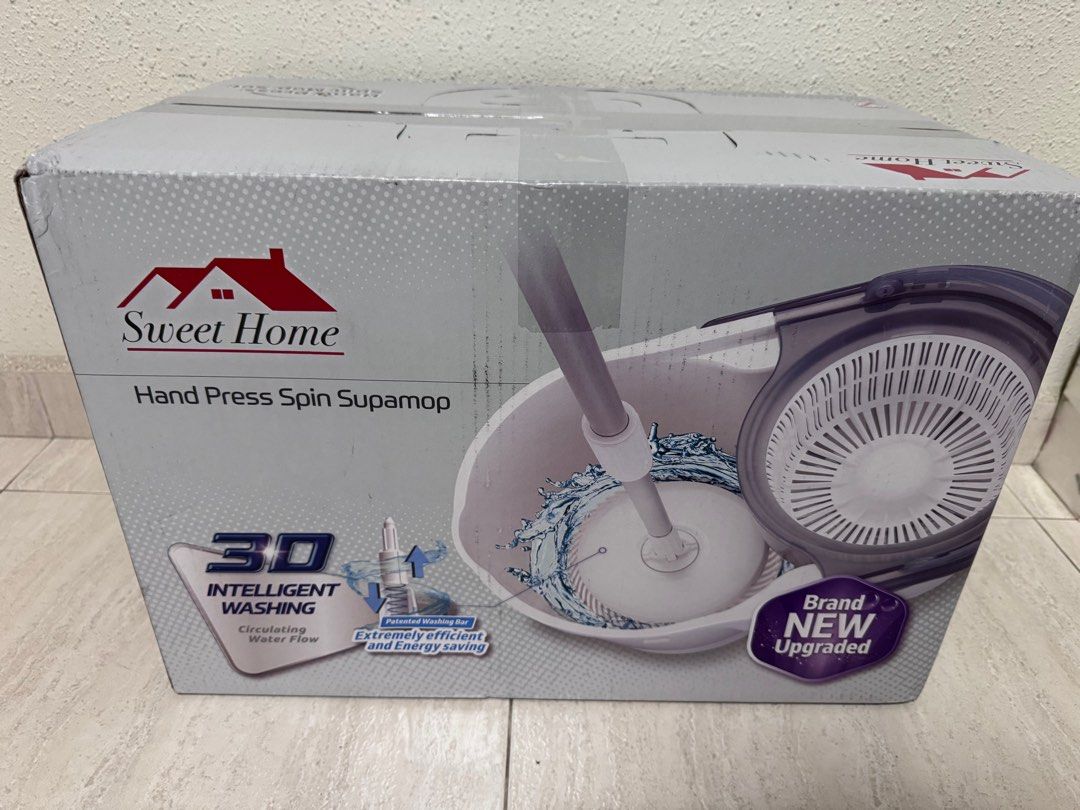 Sweet Home Hand Press Spin Supamop, Furniture & Home Living, Cleaning ...