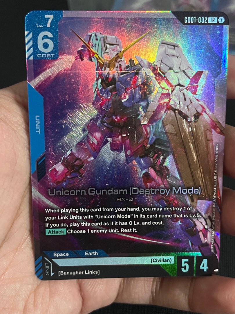 Unicorn Gundam (Destroy Mode) - Newtype Rising (GD-01) GD01-002 LR English, Hobbies & Toys, Toys ...