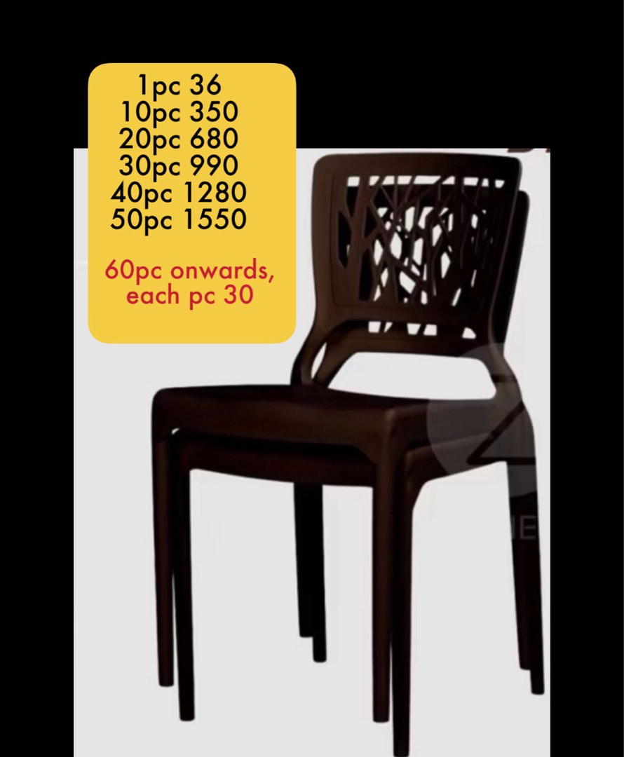 3V plastic Chair RM 26/pc COD Cheras Yulek, Furniture & Home Living ...