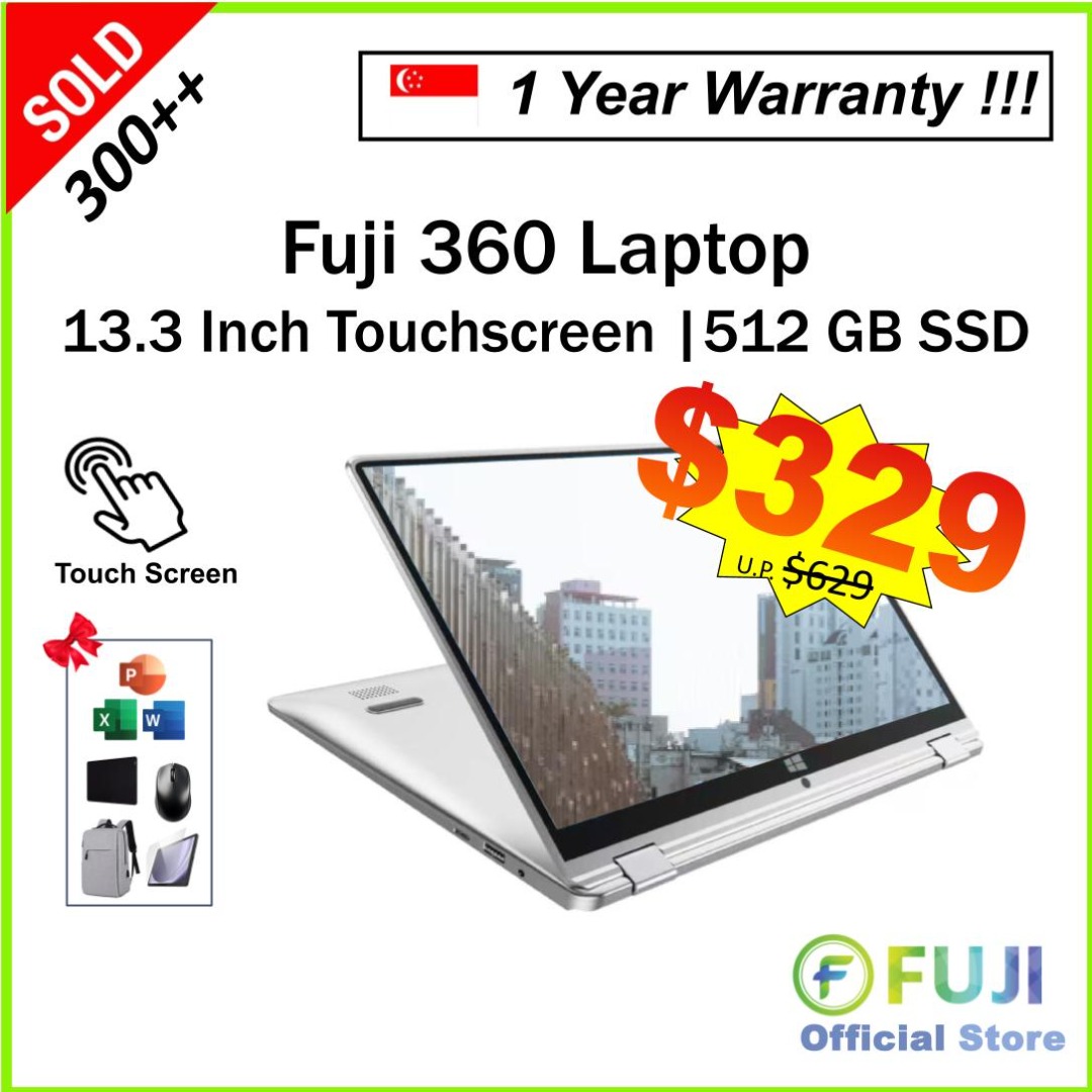 Brand New Fuji 360 Flip + Touch Screen Laptop - Up To 12GB RAM + 512GB ...