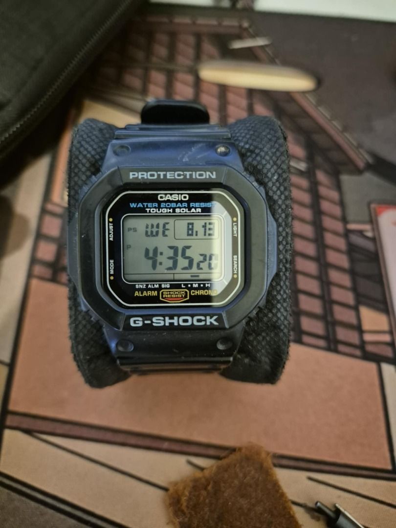 Casio G-Shock G5600E-1 (Tough Solar, square 5600 series), Men's Fashion ...