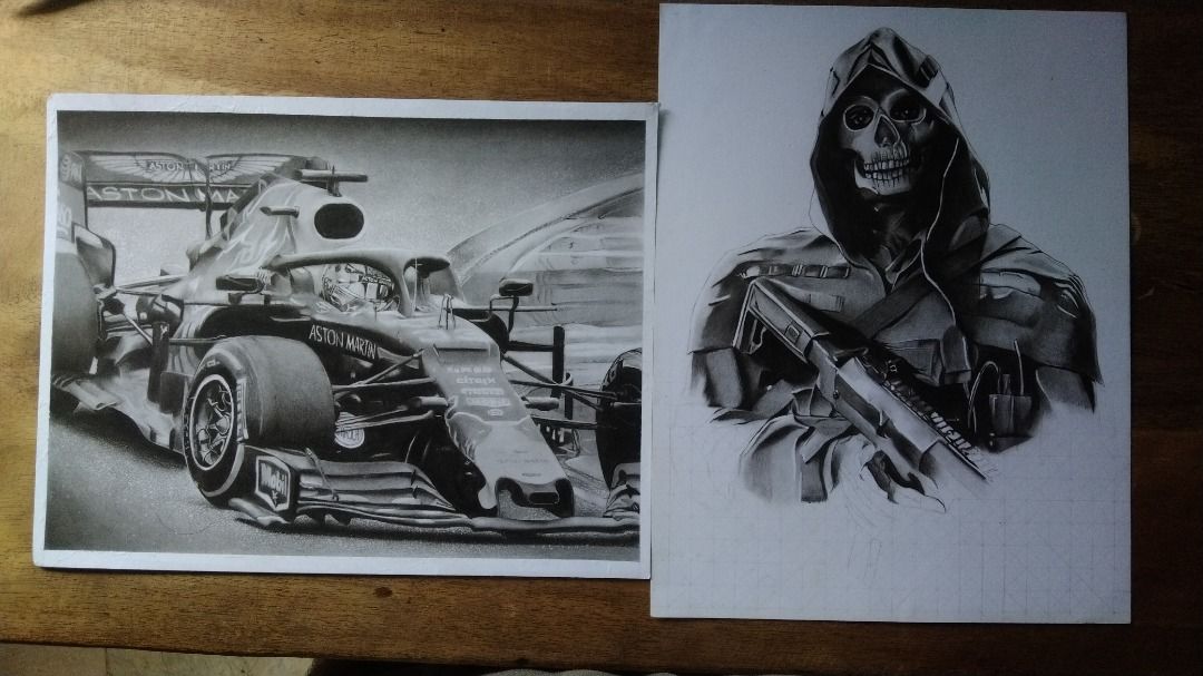 F1 RB16 CHARCOAL AND GRAPHITE DRAWING (MAX VERSTAPPEN'S RB16) ON VELLUM ...