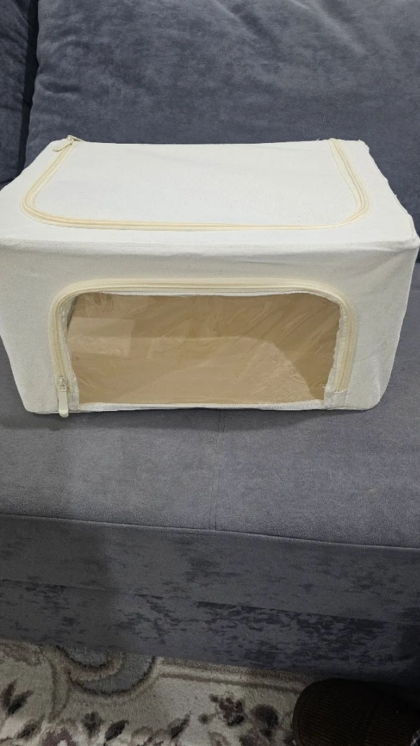 Cotton storage box, 40x30x20 cm, storage trunk for belongings ...