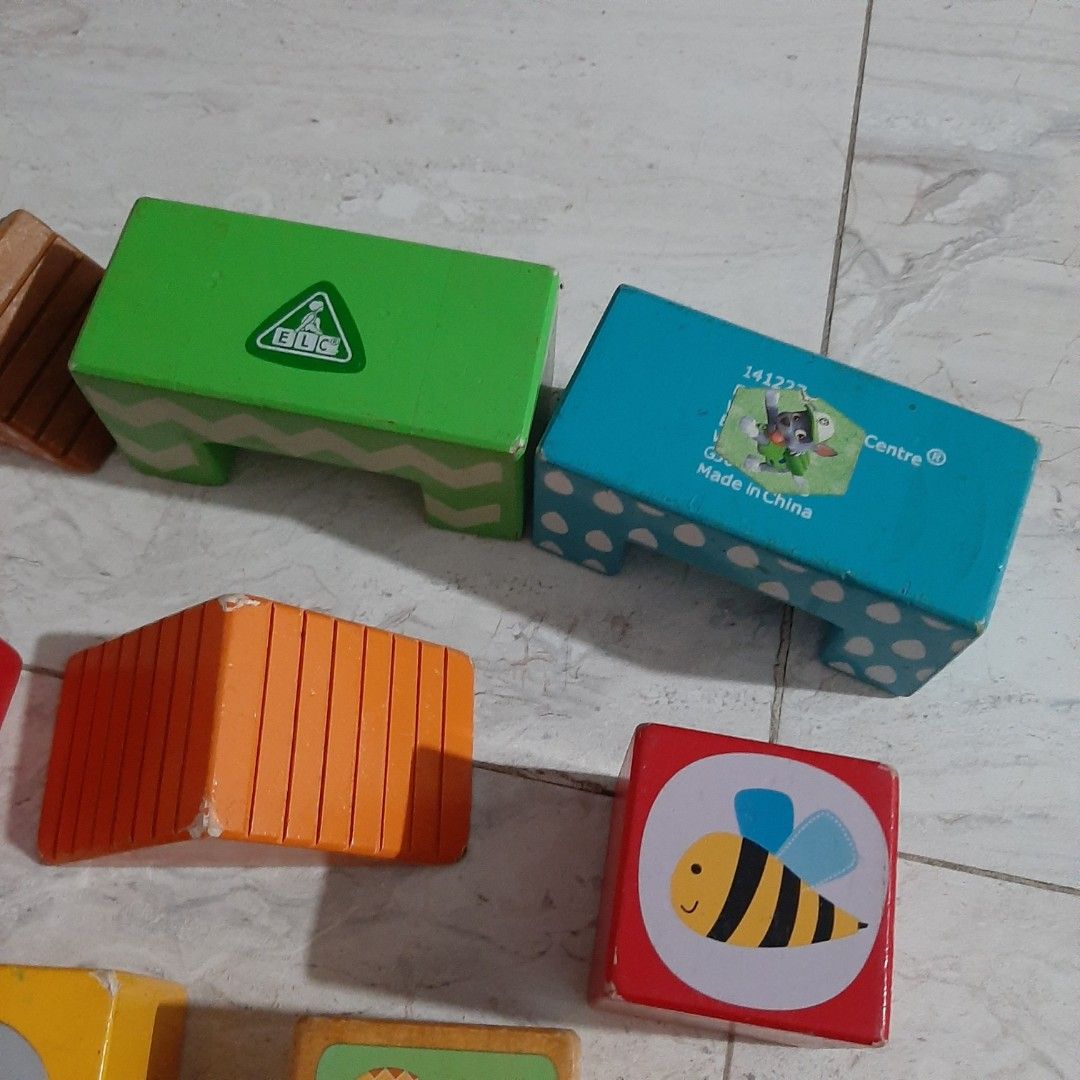Elc wooden activity blocks, Toys & Collectibles, Mainan di Carousell