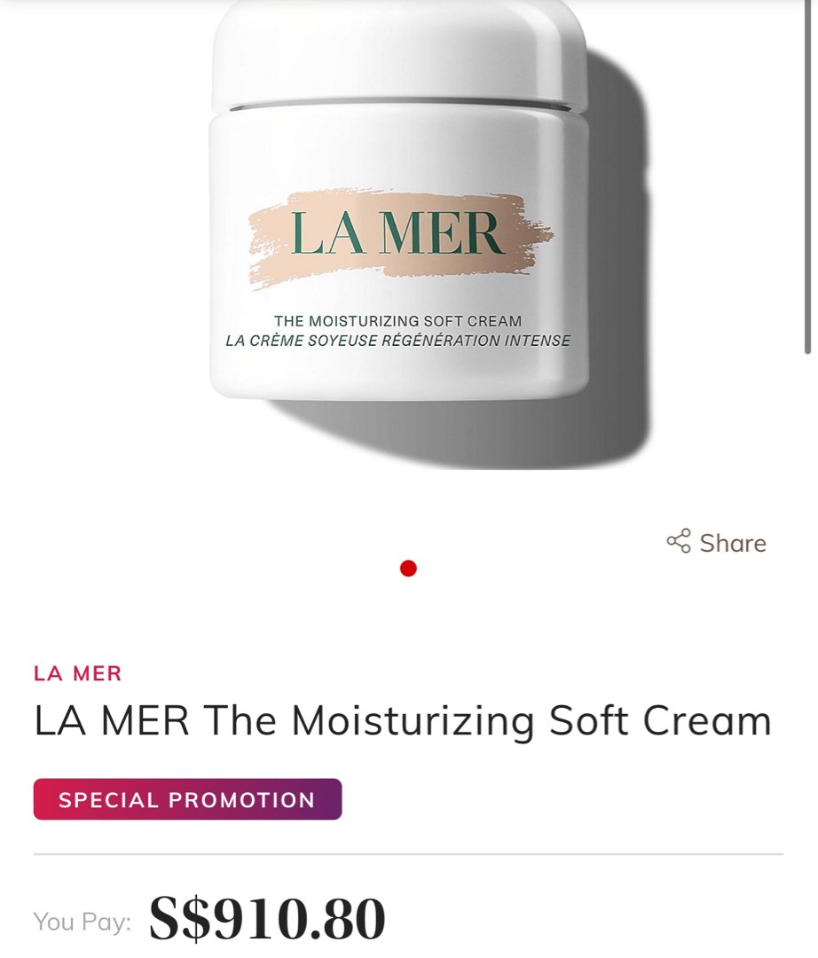 LA MER Soft Cream 100ml FREE $100, Beauty & Personal Care, Face, Face ...