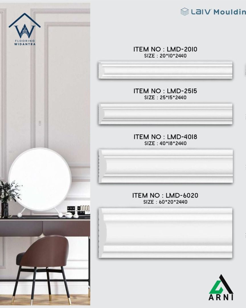 List Moulding PVC Wall Moulding PVC Laiv, Perabotan Rumah di Carousell