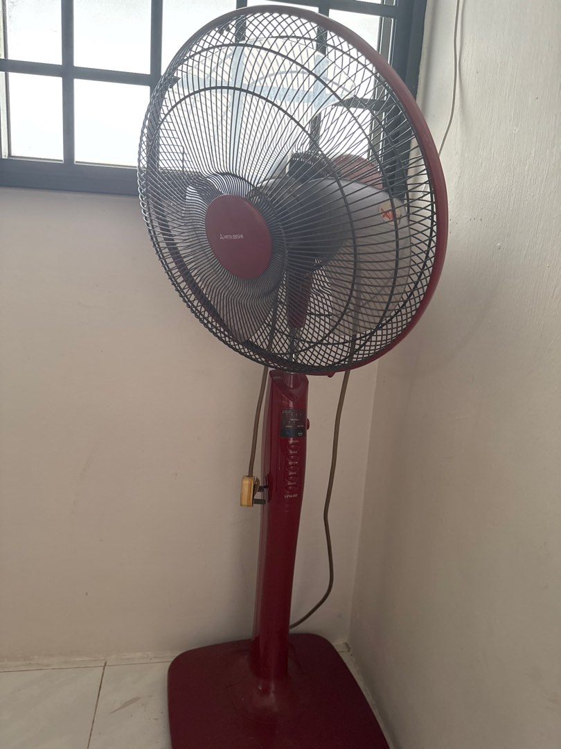 Mitsubishi Stand Fan - Red, Furniture & Home Living, Lighting & Fans ...
