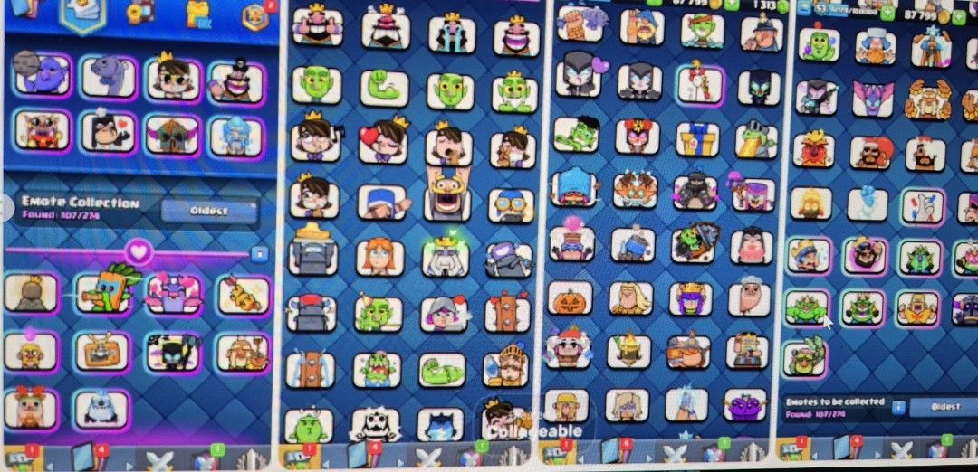 RARE EMOTES CLASH ROYALE ACCOUNT WITH CURRENCY, Hobbies & Toys ...