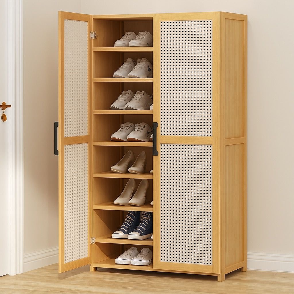 Shoe Cabinet With Doors | Multi Shelf Shoe Rack | Covered Shoe Storage ...