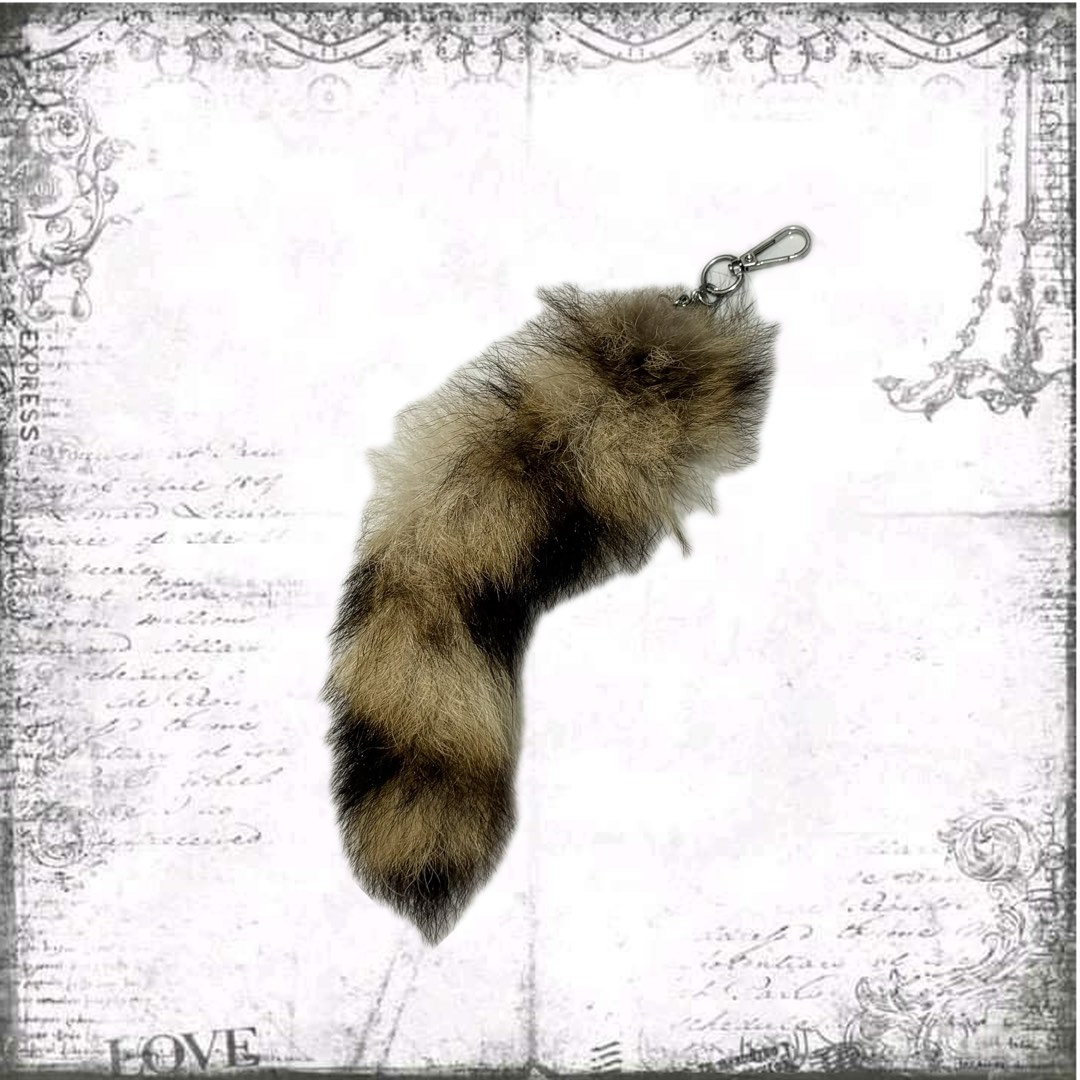 Striped Racoon Tail Keychain Accessory "Emo" "Scenecore", Everything ...