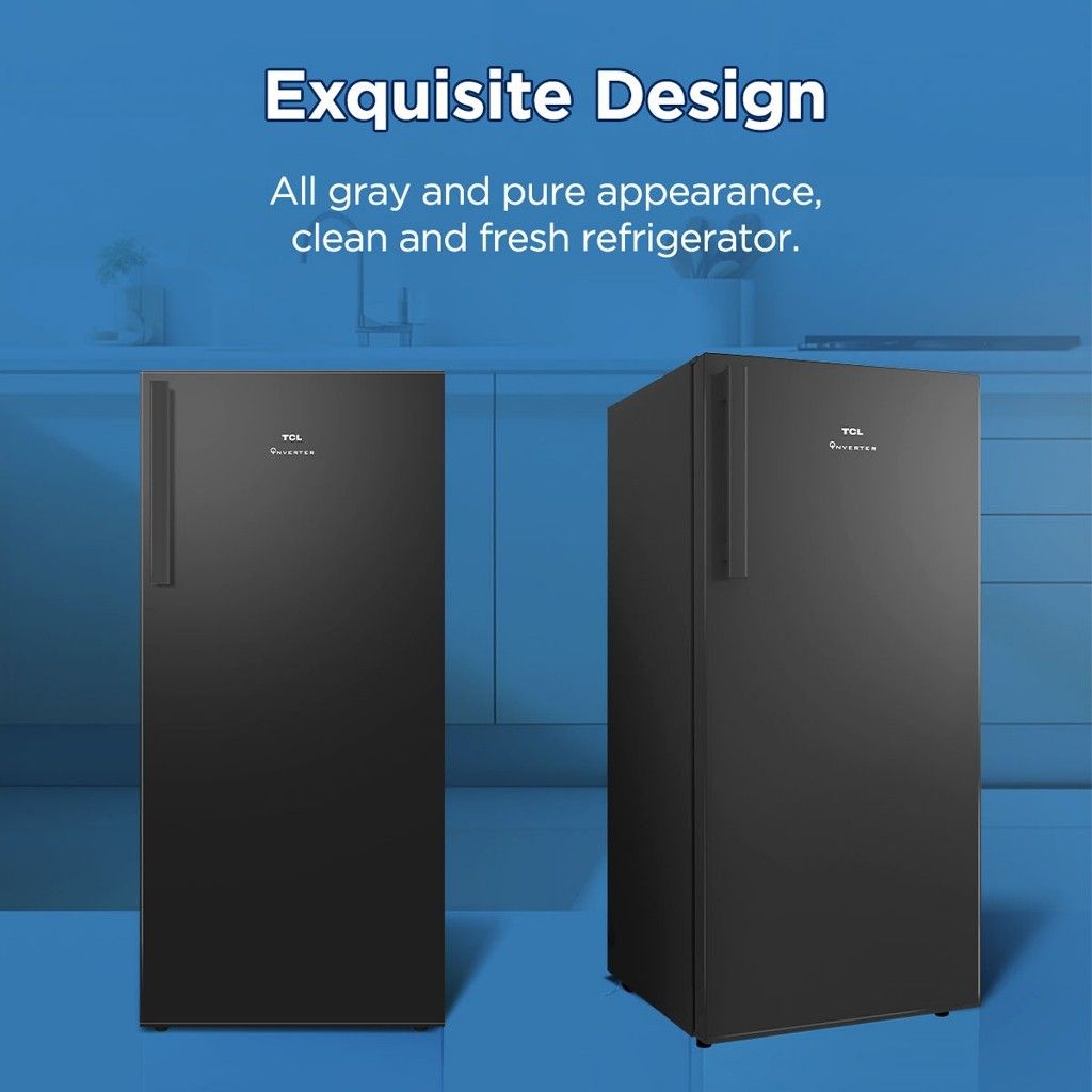 TCL 6.0 cu.ft. Single Door Inverter Refrigerator - TR-190INV/DB Black ...