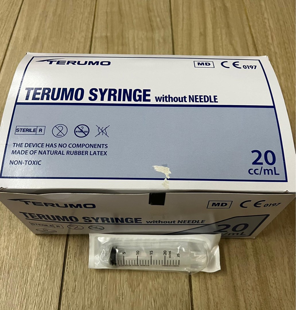 Terumo 無針筒 20cc, 健康及營養食用品, 醫療用品和工具 - Carousell