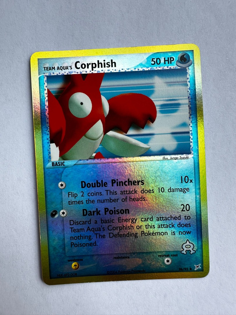 Vintage Pokemon Card. Corphish Reverse Holo. Pokemon Team Magma & Team ...