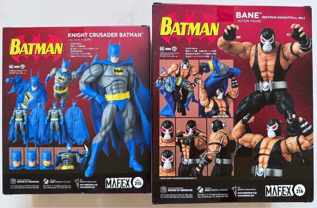 全新 MAFEX No. 216 BANE KNIGHTFALL 貝恩 & 215 KNIGHT CRUSADER BATMAN 蝙蝠俠 班恩 ...