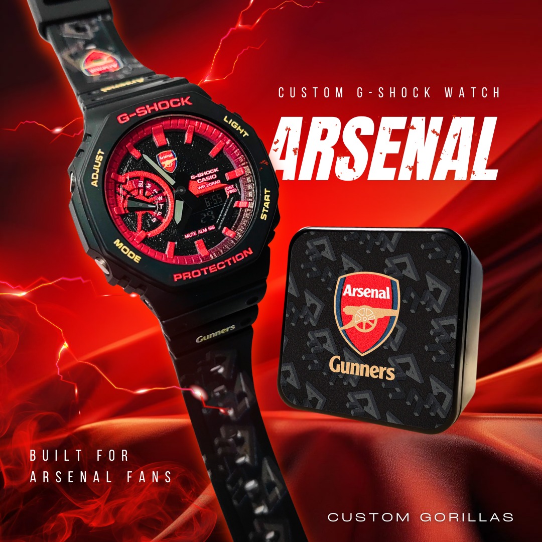 Arsenal Custom G-Shock GA-2100 CasiOak Watch | Football Limited Edition ...
