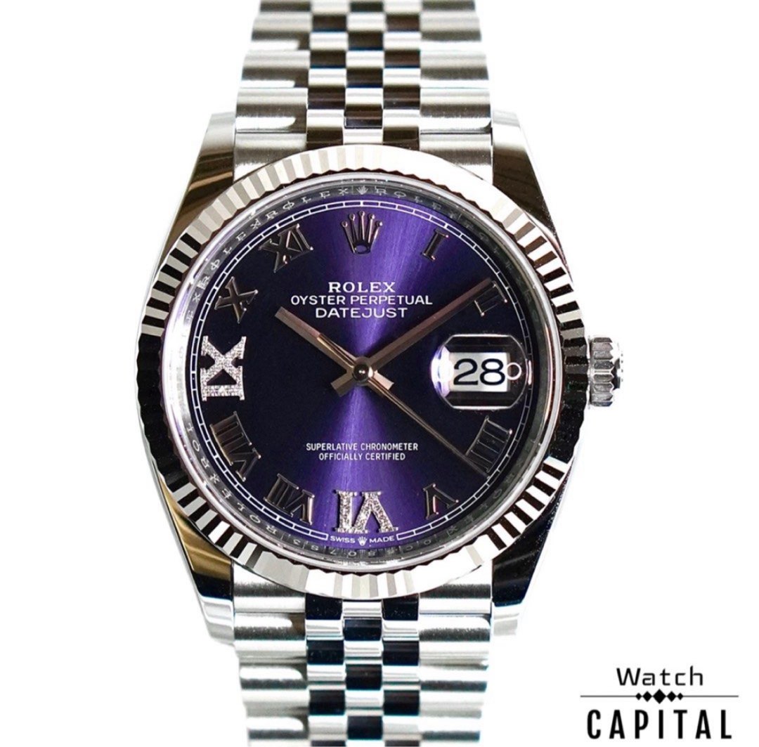 Brand New Rolex Datejust 36 126234 “ Aubergine Set With Diamonds” June ...