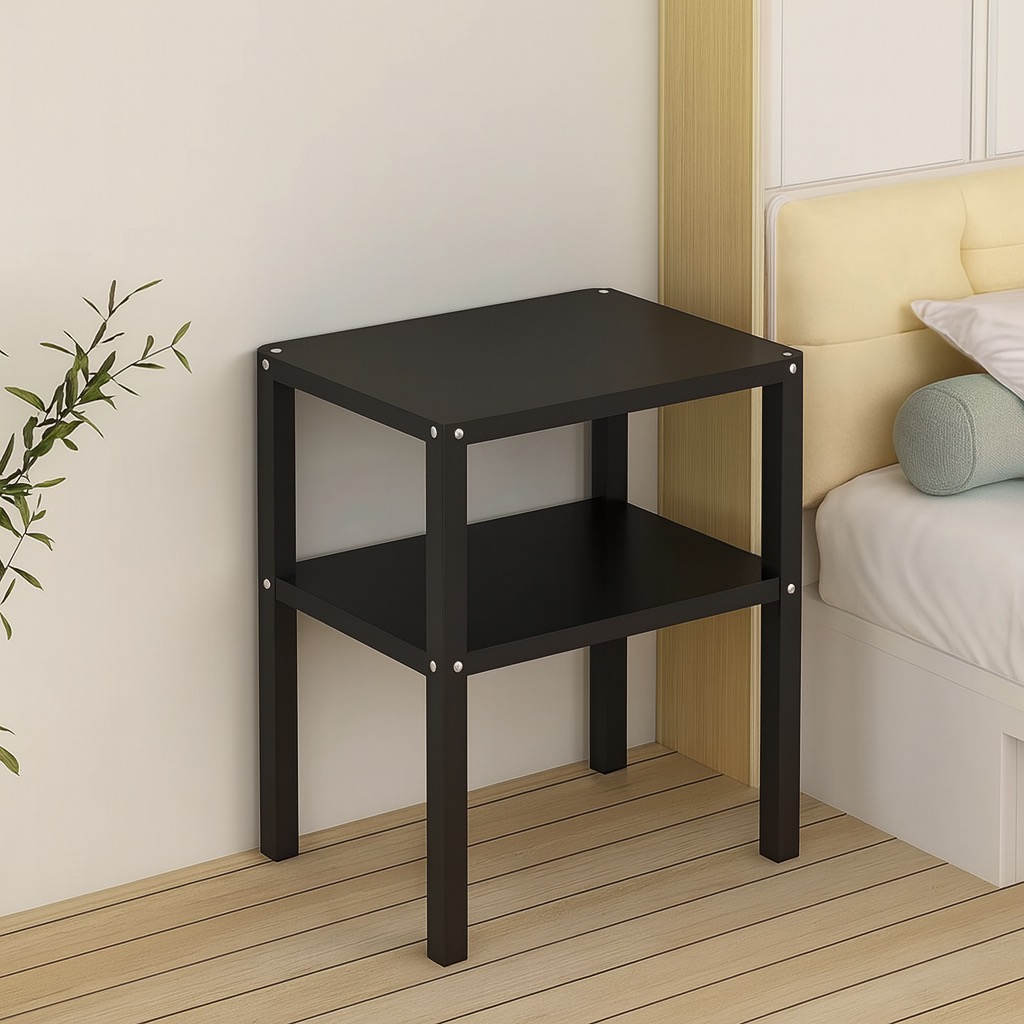 Compact Bedside Table Shelf | Modern Nightstand Table With Storage ...