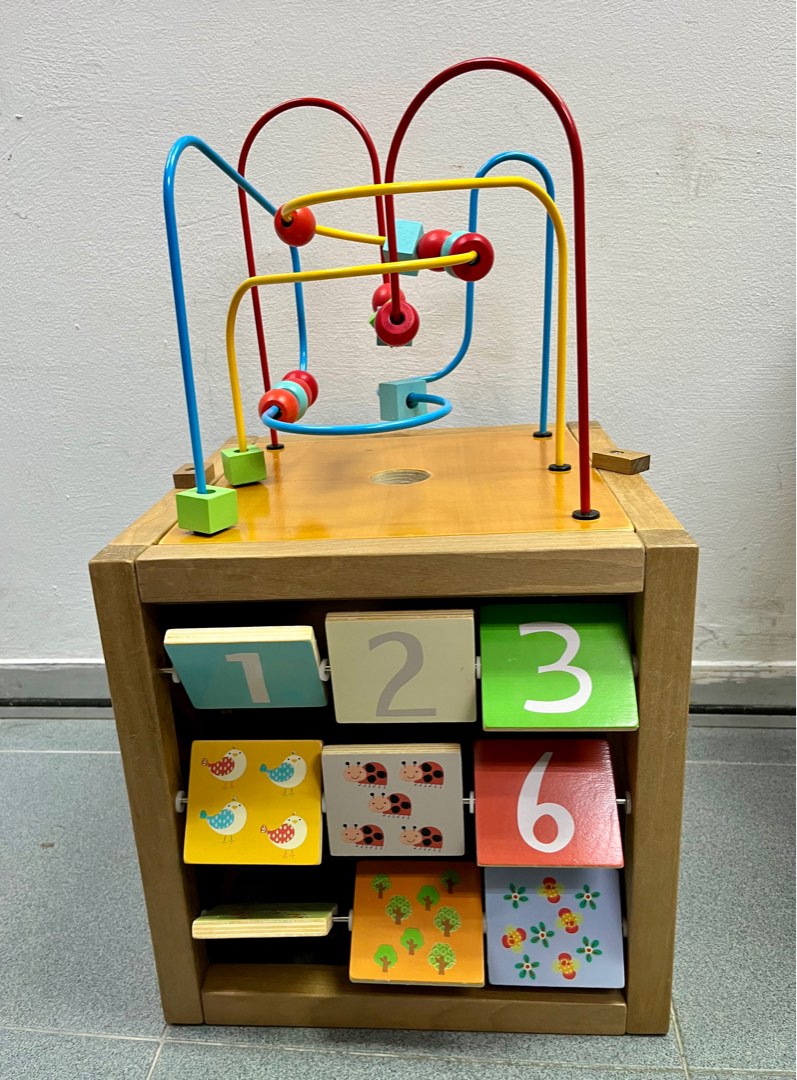 ELC Giant wooden activity cube, Babies & Kids, Infant Playtime on Carousell