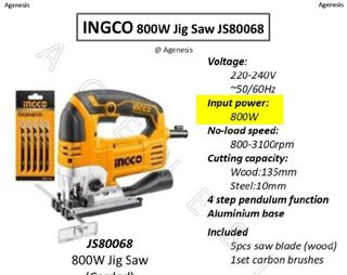 INGCO 20V Li-Ion Work Lamp CWLI2088, Furniture & Home Living, Home ...