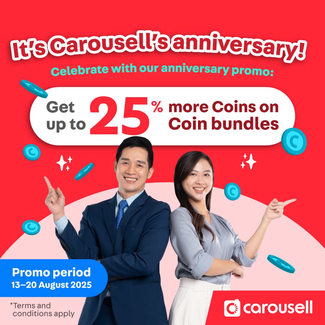 It’s Carousell’s Anniversary! 🥳 Enjoy up to 25% MORE Coins on Coins bundles!, Announcements on ...