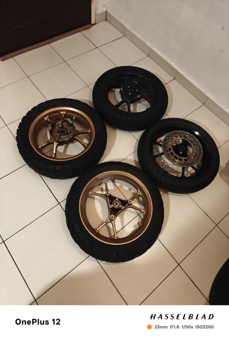Nmax v2 rim 2 set - Black & Gold, Motorcycles, Motorcycle Accessories ...