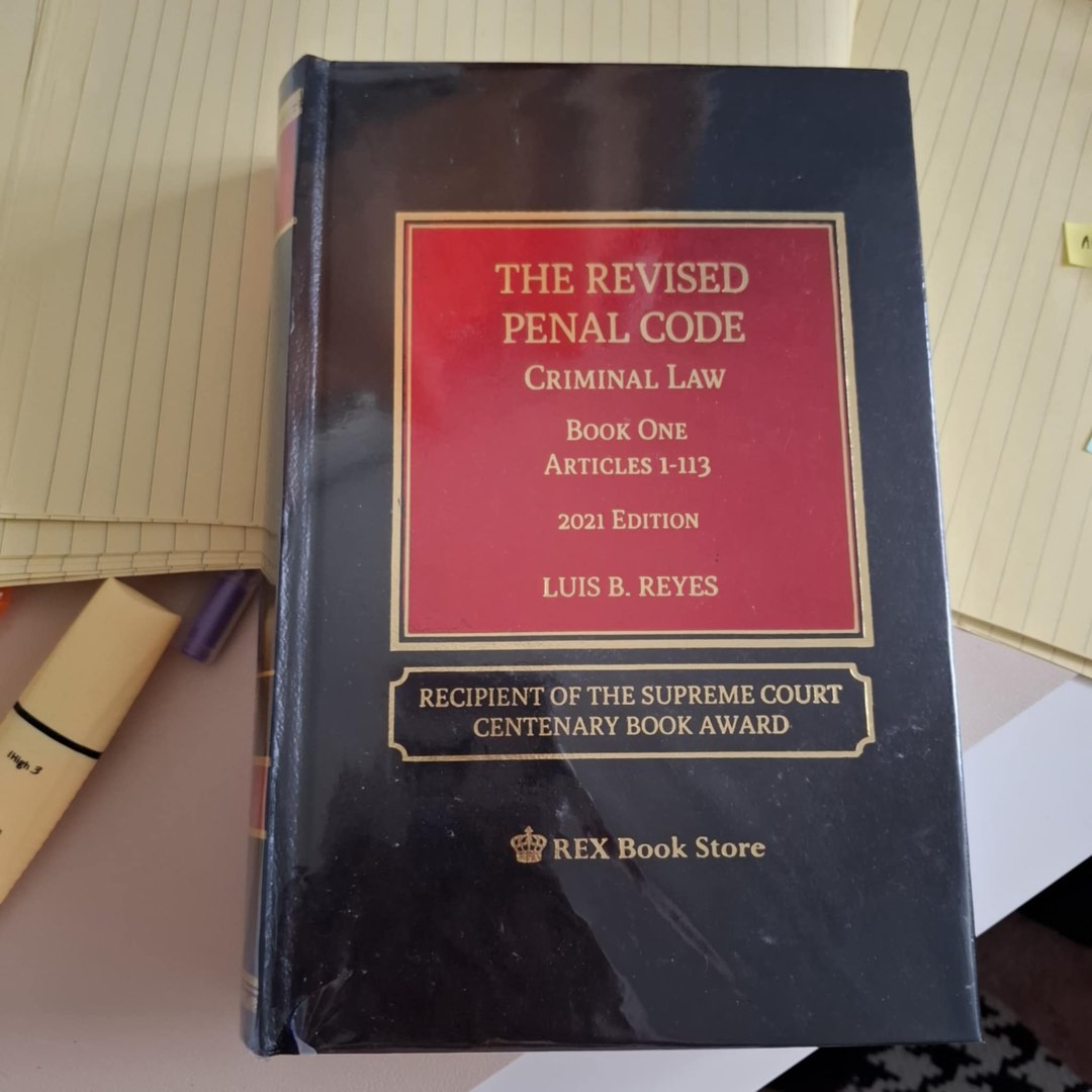 revised penal code book 1 by luis b reyes, Hobbies & Toys, Books ...