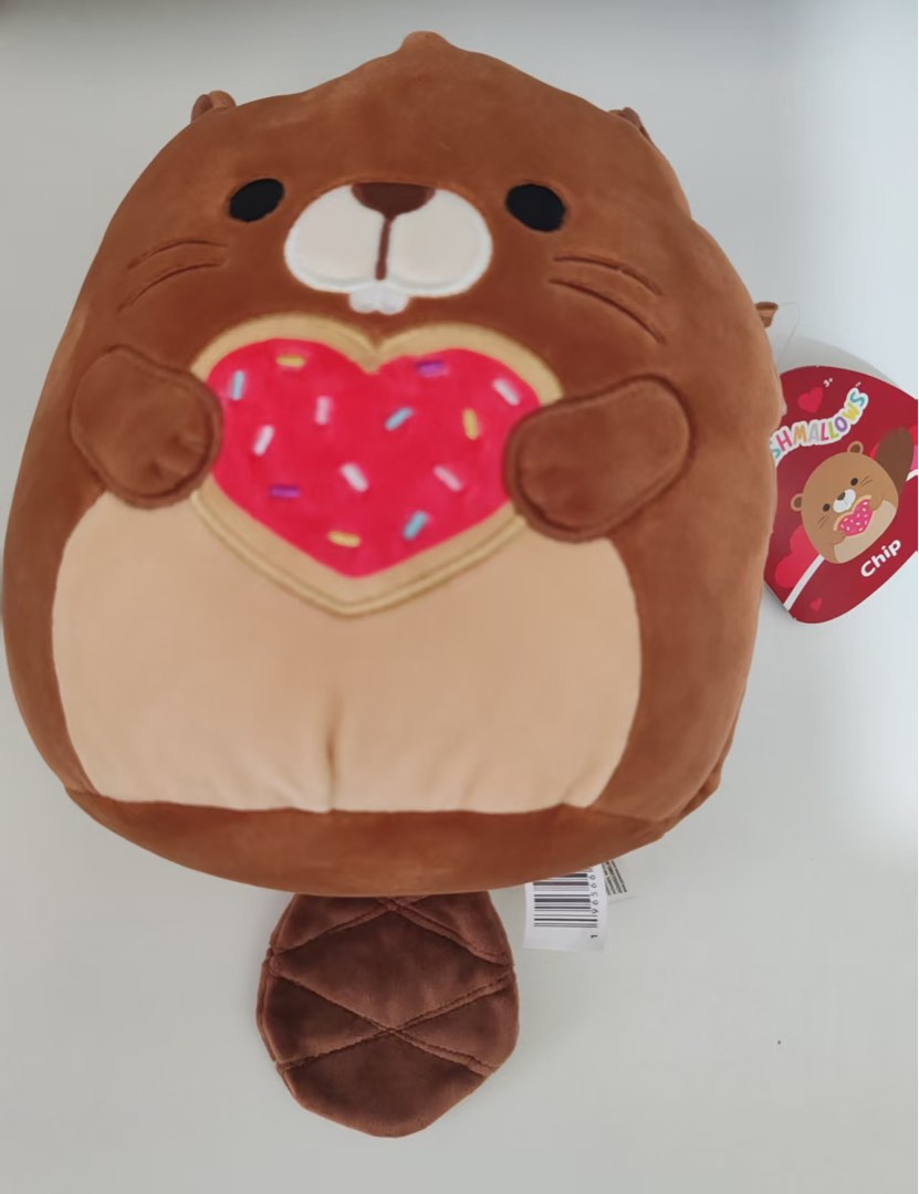 Squishmallows Chip the Beaver Plush 7.5 inch Valentines Day Edition, 興趣 ...
