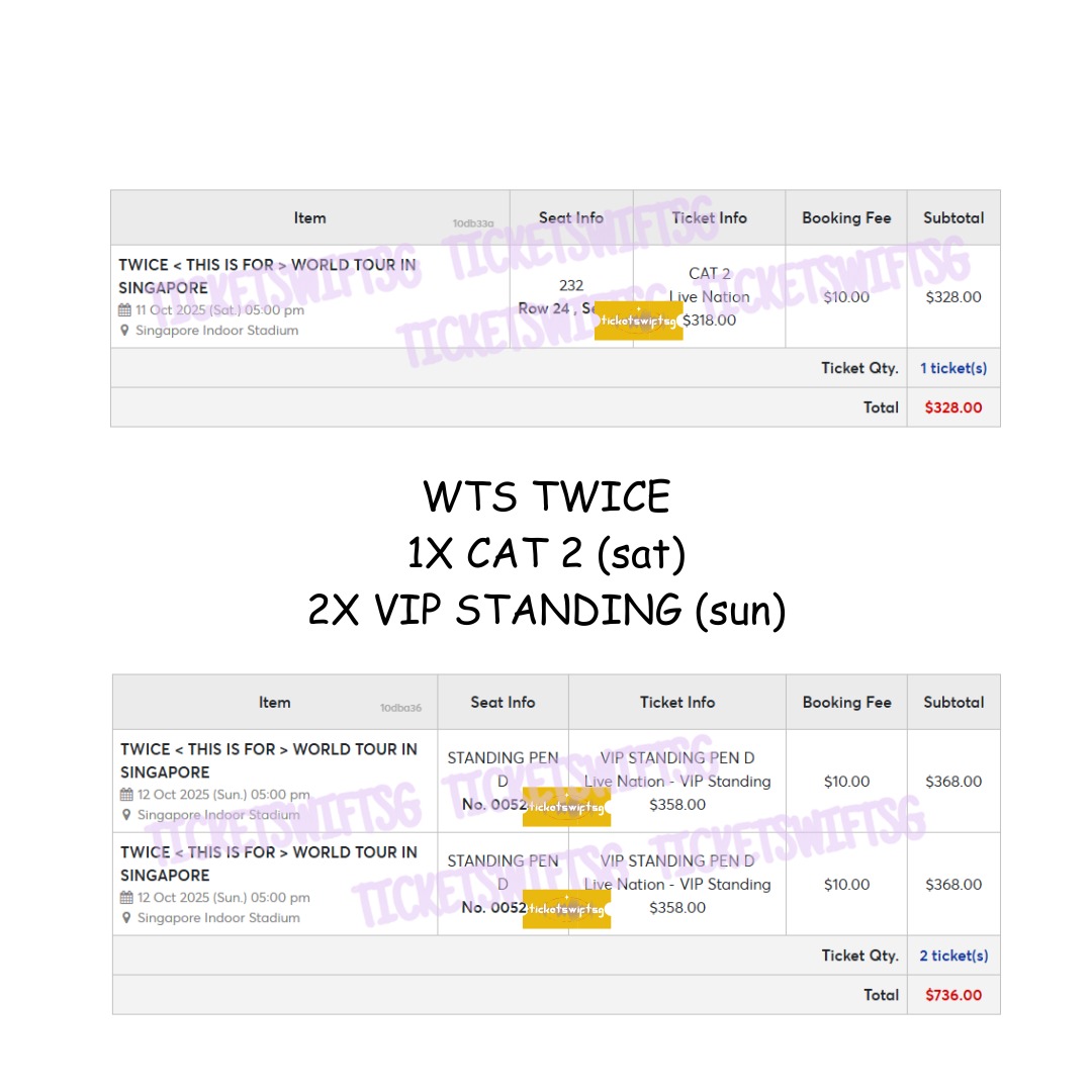 Twice VIP standing cat 2, Tickets & Vouchers, Event Tickets on Carousell
