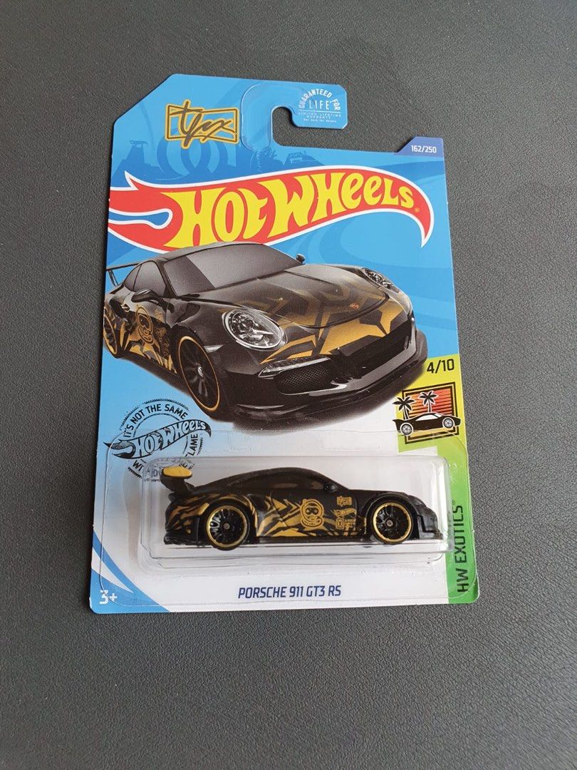 US Card Hot Wheels porsche 911 gt3 rs tfox tanner fox grey gold diecast ...