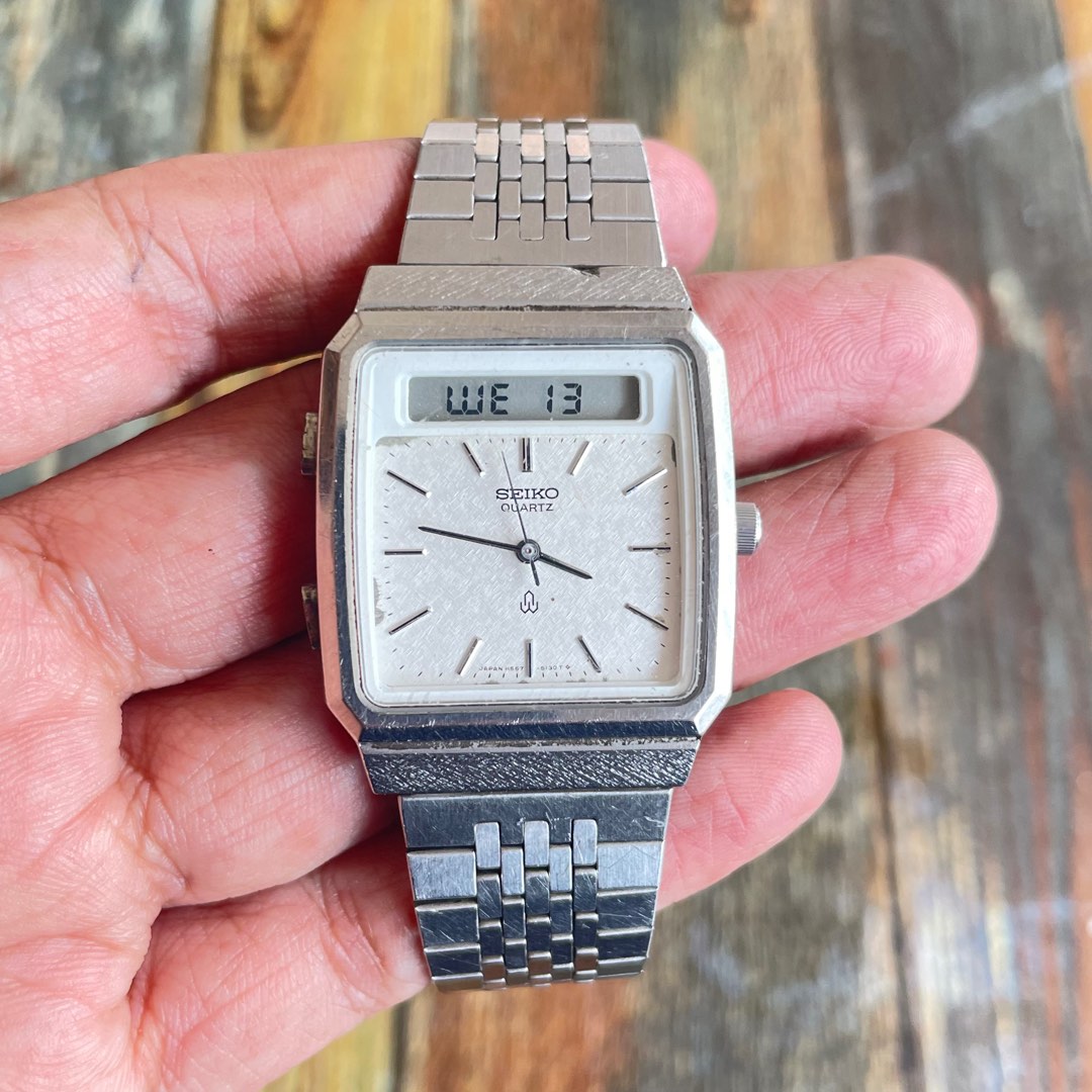 Vintage Seiko H557-5080 Analog Digital Watch Jam Japan Preloved, Men's ...