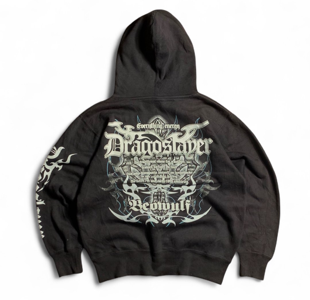 Vintage Y2K Tribal Dragon Slayer Hoodie Beaumere/Affliction/Ed Hardy ...