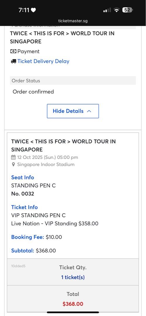 [WTS] TWICE World Tour in Singapore - VIP Standing Pen C, Tickets ...