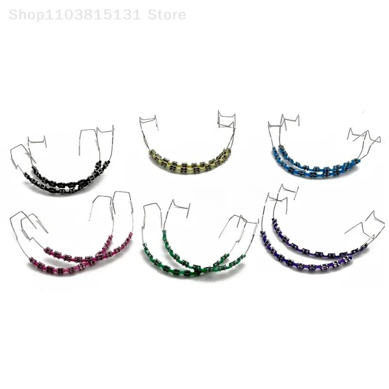 1 Pair Metal Wires Fake Braces With Box, Colorful Brackets For Teeth ...