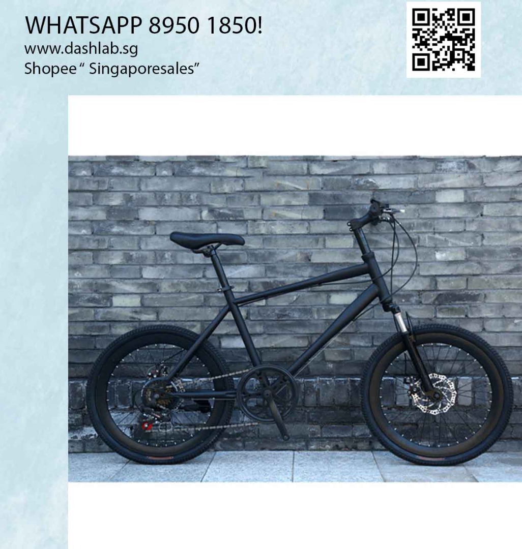 7 Speed 22 Inch Mini Velo Black Suspension Lightweight Bicycle 26 " 27. ...