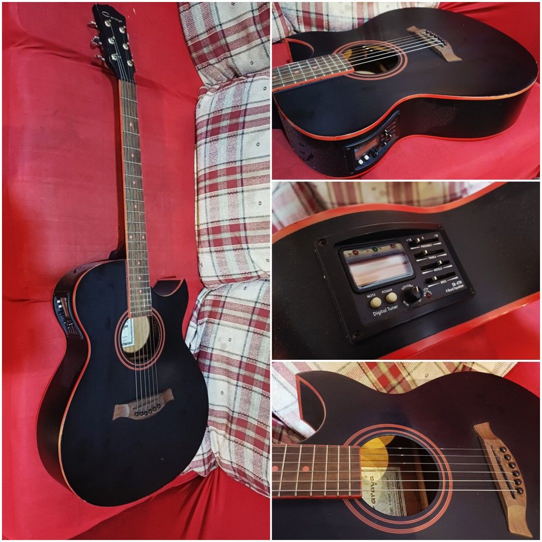 Gitar Akustik Elektrik Original Black Mate Red List Limited Edition ...