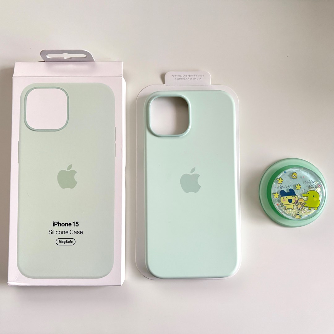 iPhone 15 Silicone case with magsafe + magnetic popsocket, Mobile ...