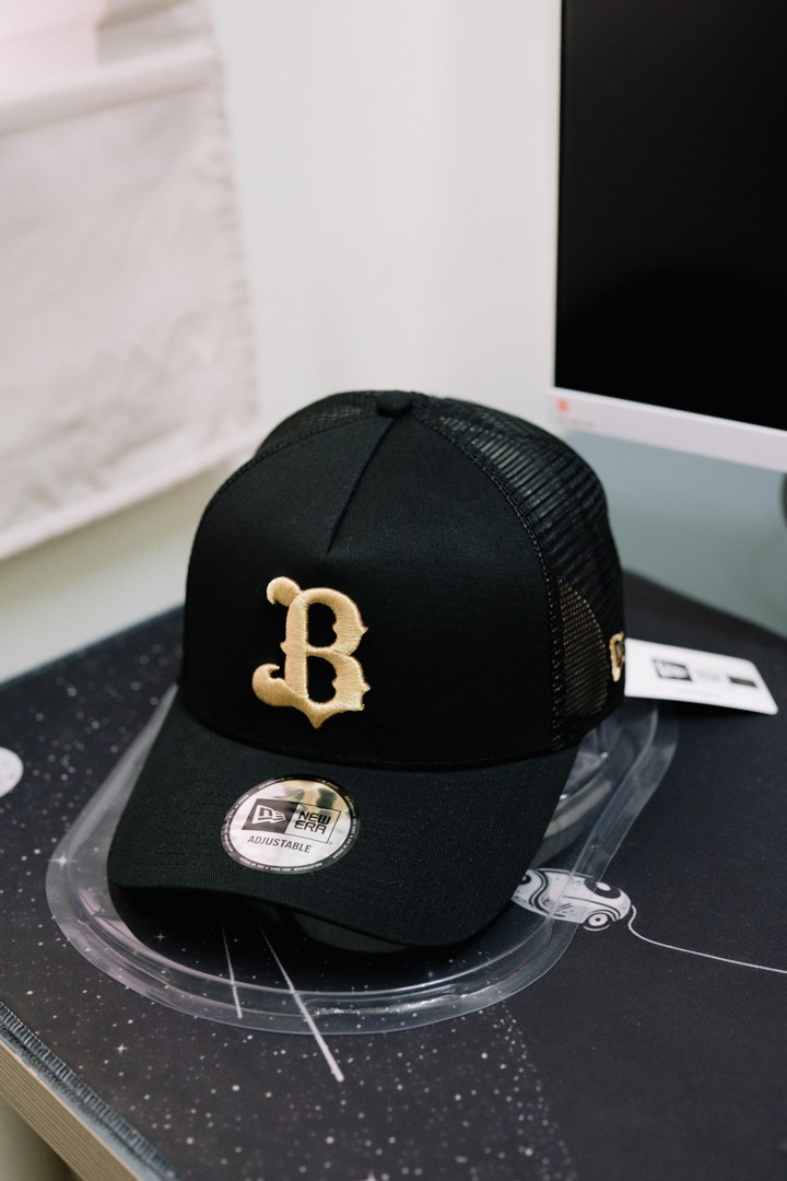Japan New Era 9FORTY A-Frame Trucker Oryx Buffaloes Black x Gold, Men's ...