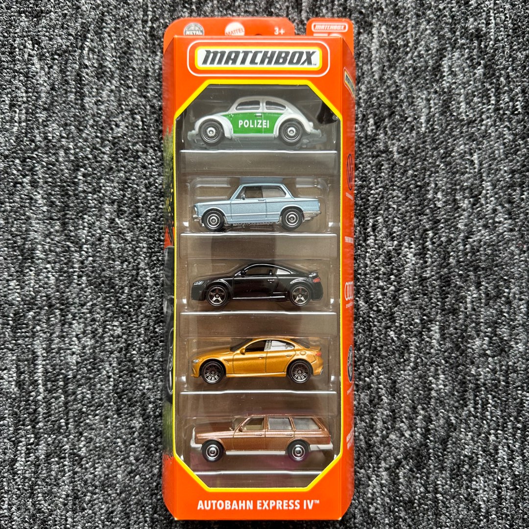 MATCHBOX 5 Pack AUTOBAHN EXPRESS IV (62 Volkswagen Beetle, 1969 BMW ...