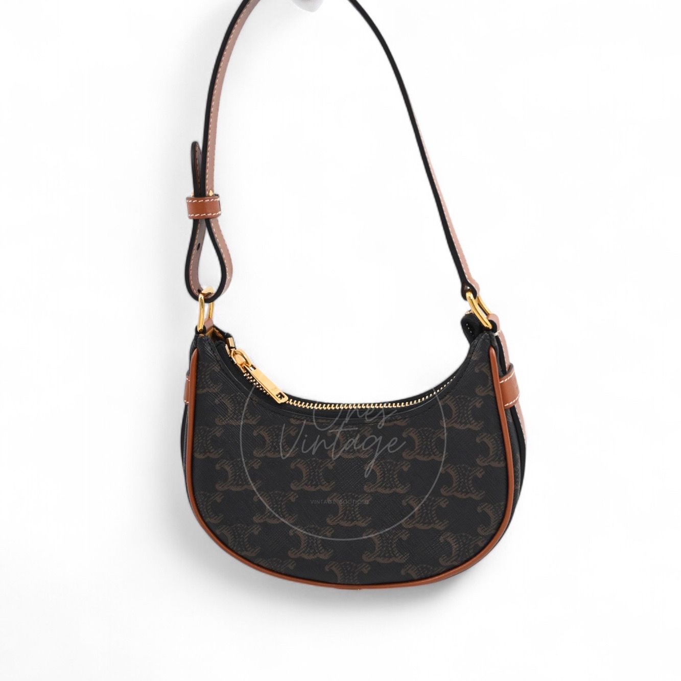 [PRE-OWNED] CELINE MINI AVA BAG IN TRIOMPHE CANVAS AND CALFSKIN, Luxury ...