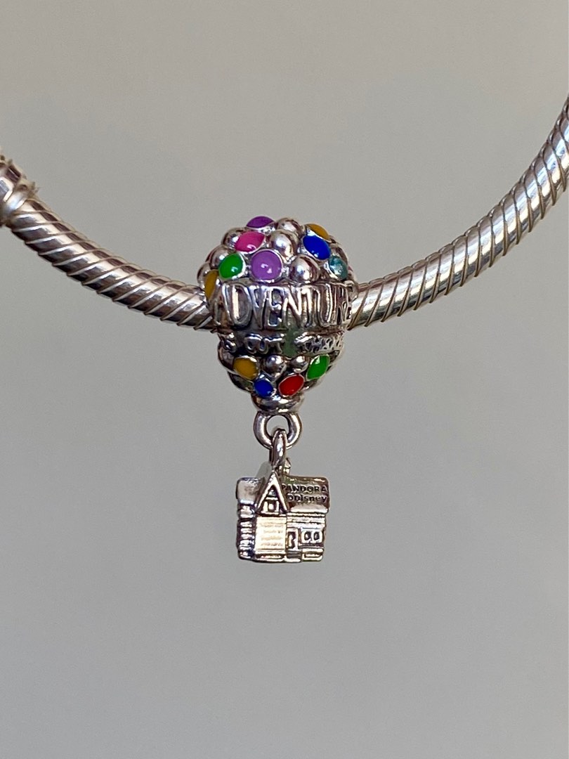 Rare Pandora Disney Pixar Up House & Balloon Dangle Charm, Fesyen ...