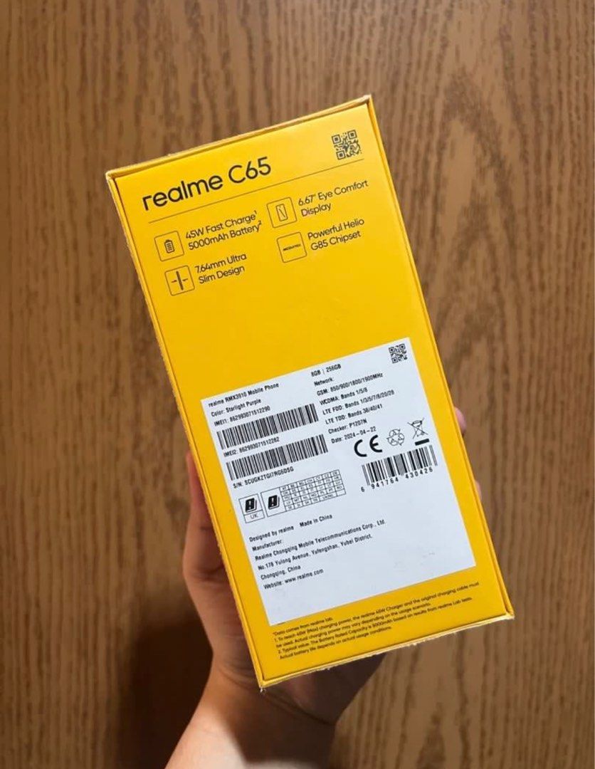 Realme C65 RMX3910 8GB+256GB - Starlight Purple | 6.67” Ultra Smooth ...