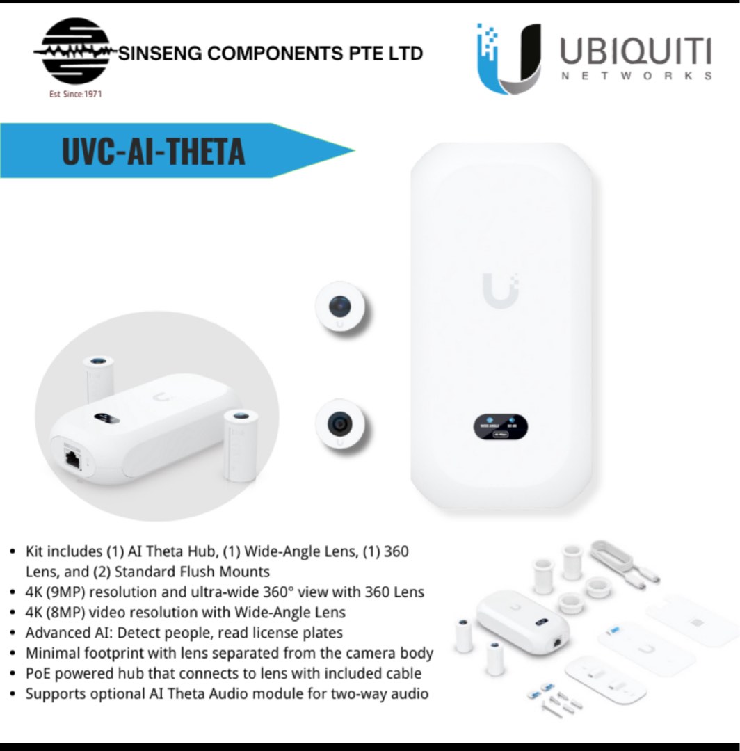 Ubiquiti Unifi UVC AI Theta 4K CCTV IP Camera [Model:UVC-AI-THETA]- 1 ...
