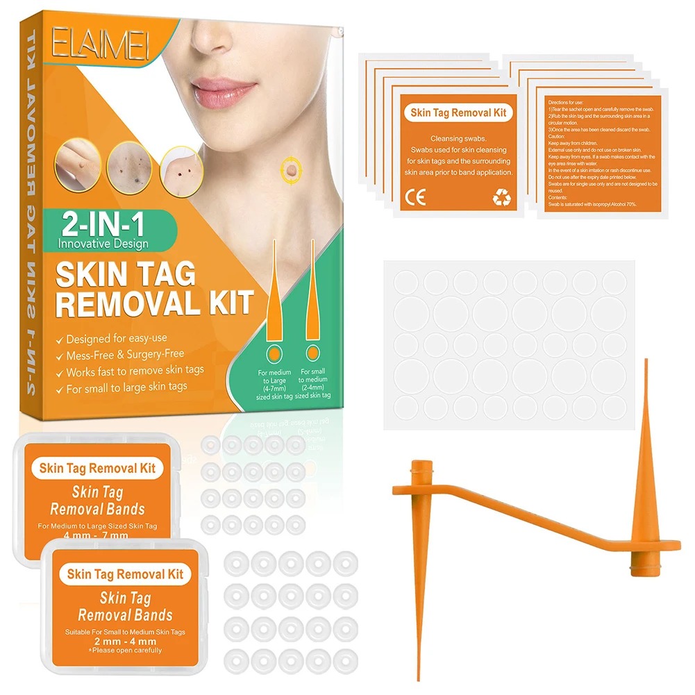 2-IN-1 Auto Skin Tag Removal Tool Kit Painless Skin Label Mole Acne ...