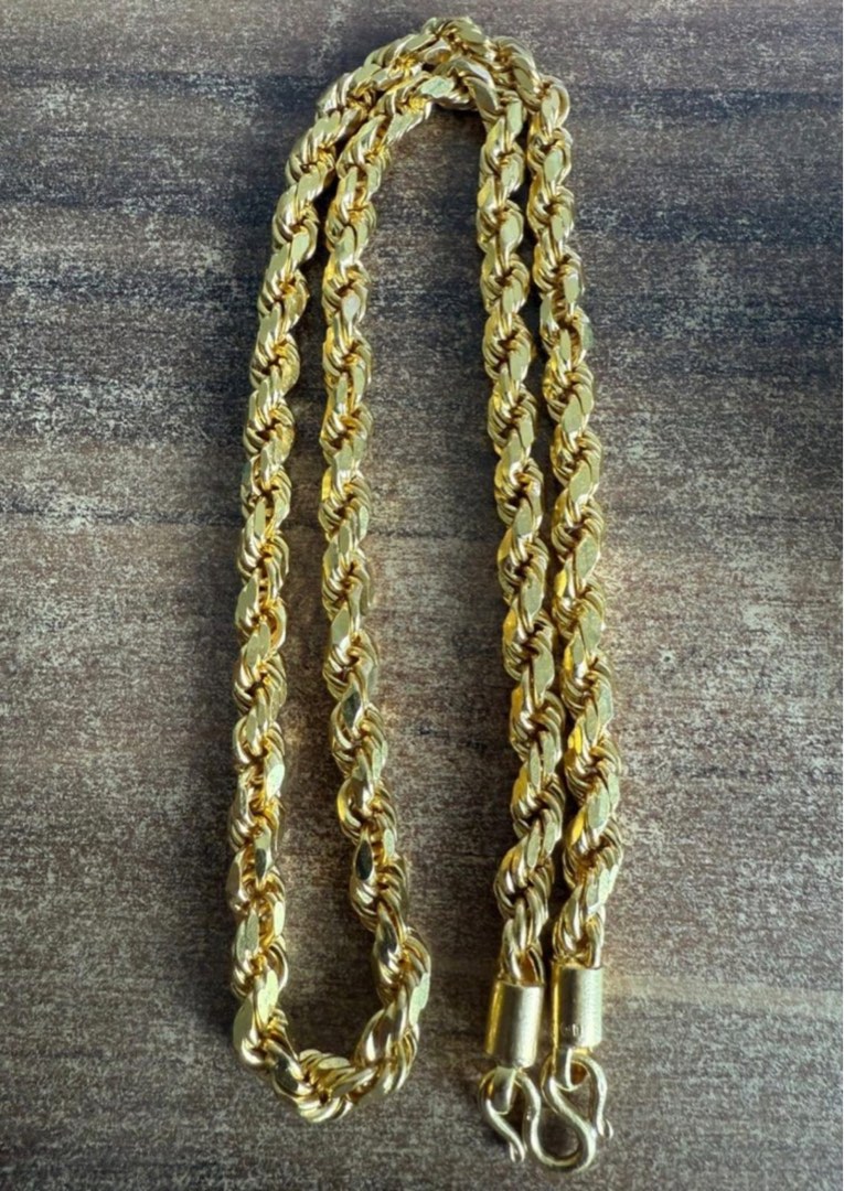999 Gold Rope Chain 259.9g w SAO stamp, Men's Fashion, Watches ...