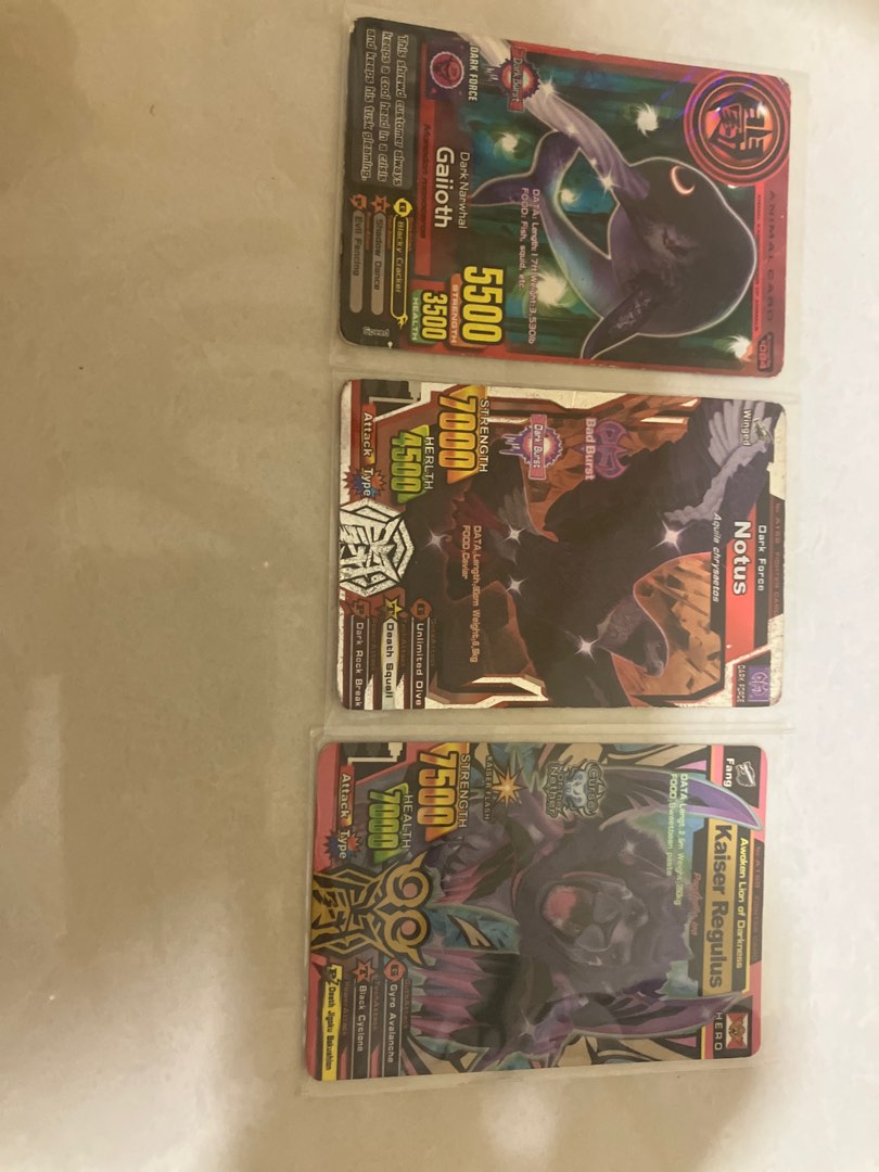 Animal Kaiser Trading Cards - Gallioth, Notus, Kaiser Regulus, Hobbies ...